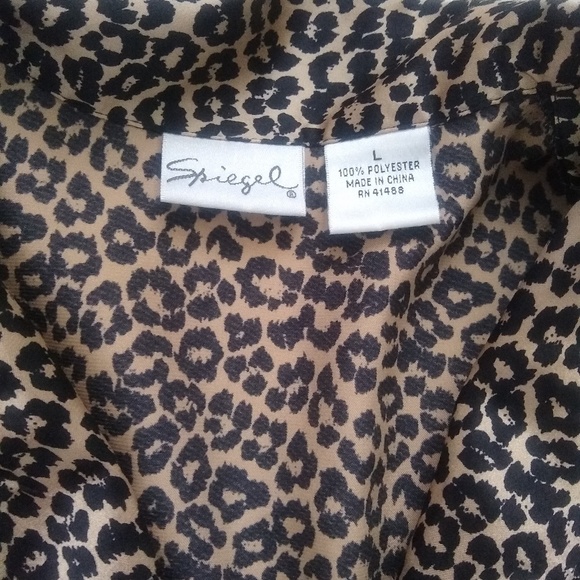 Spiegel | Intimates & Sleepwear | Spiegel Leopard Print Satin Pajamas 2 ...